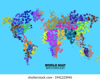 Abstract Colorful World Map Form Blots Stock Vector (Royalty Free ...