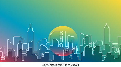 Abstract Colourful Cityscape Vector Illustration Gradient Stock Vector ...