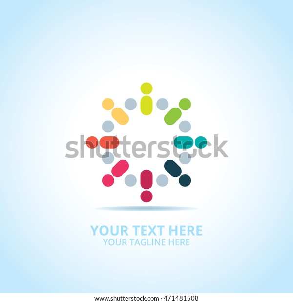 Abstract Community Logo Design Concept Emblem Stock Vector (Royalty ...