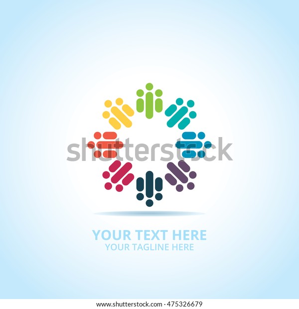 Abstract Community Logo Design Concept Emblem Stock Vector (Royalty ...