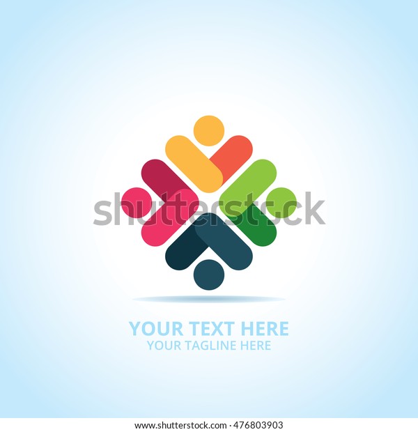 Abstract Community Logo Design Concept Emblem Stock Vector (Royalty ...