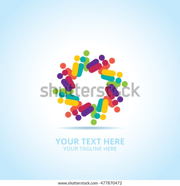 Abstract Community Logo Design Concept Emblem Stock Vector (Royalty ...