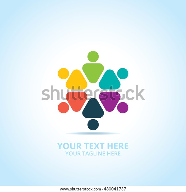 Abstract Community Logo Design Concept Emblem Stock Vector (Royalty ...