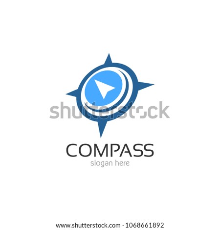 Abstract Compass Direction Logo Design Template Stock Vector (Royalty ...