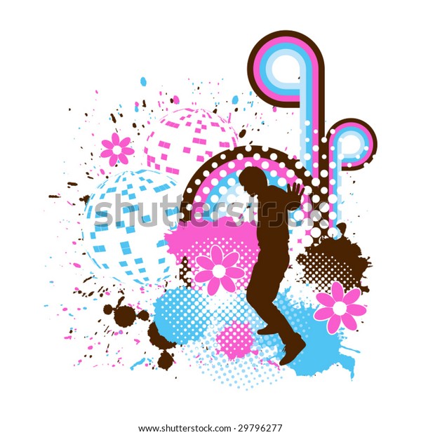 Abstract Composition Disco Man Silhouette Vector Stock Vector (Royalty ...