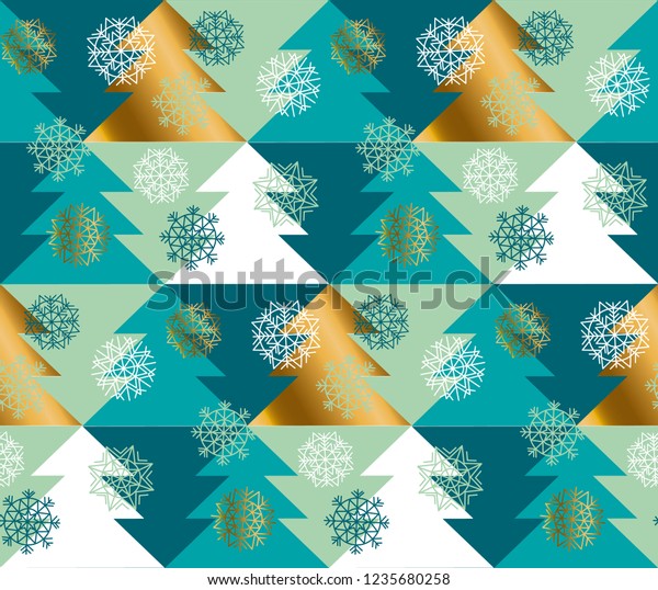 Abstract Concept Christmas Tree Geometric Seamless Stock Vector ...