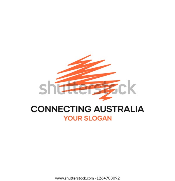 Abstract Connecting Australia Map Transport Logo Stock Vector (Royalty ...