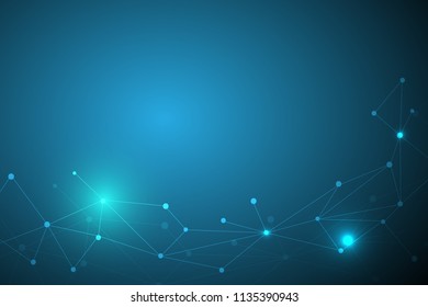 Abstract Blue Polygon Tech Network Connect Stock Illustration 1899608440