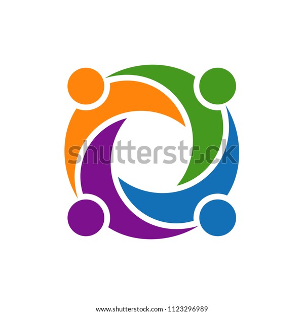Abstract Connection People Logo Stock Vector (Royalty Free) 1123296989