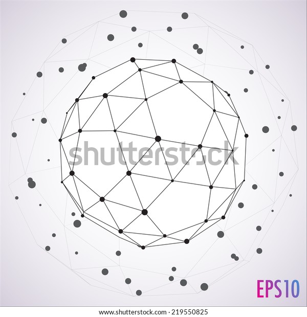 Abstract Connection Points Lines On Black Stock Vector (Royalty Free ...