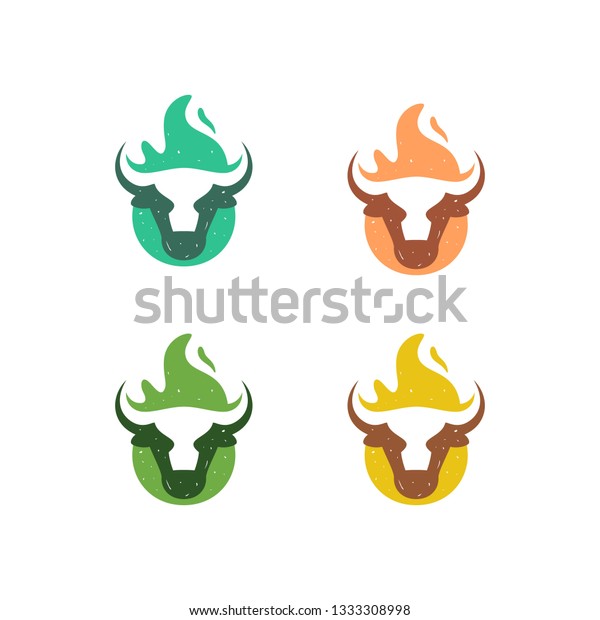 Abstract Cow Fire Concept Illustration Vector Stock Vector (Royalty ...