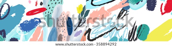 Abstract Creative Header Doodles On White Stock Vector (Royalty Free ...