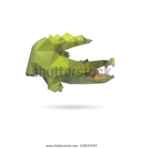 Abstract Crocodile Isolated On White Backgrounds Stock Vector (Royalty ...