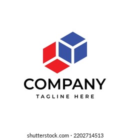 Abstract Cube Construction Vector Logo Design Stock Vector (Royalty ...