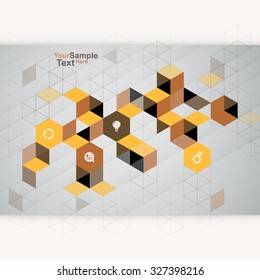Abstract Cube Design Template Brown Stock Vector (Royalty Free ...