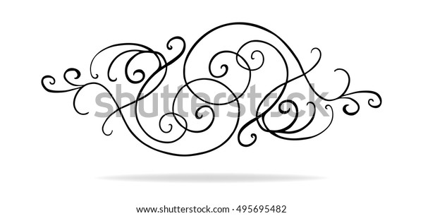 Abstract Curls Swirls Vector Symmetrical Pattern Stock Vector (Royalty ...
