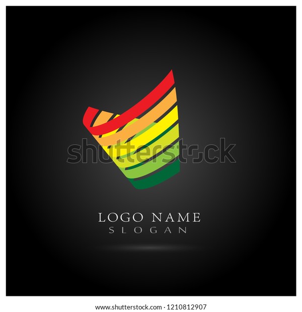Abstract Curve Lines Logo Symbol Icon: vector de stock (libre de ...