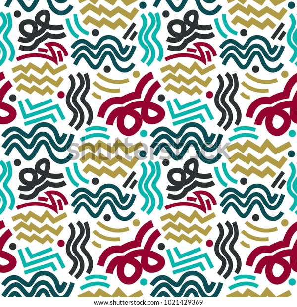 Abstract Curve Zig Zag Line Colorful Stock Vector (Royalty Free ...