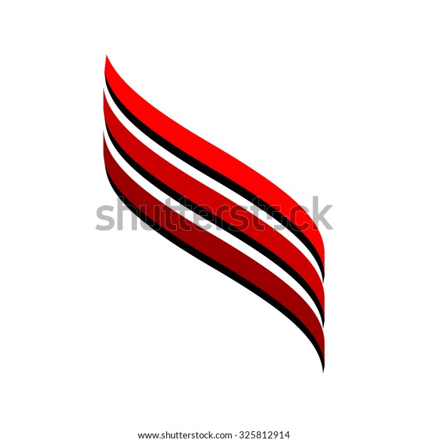 Abstract Curved Logo Design Red Black Stock Vector (Royalty Free ...