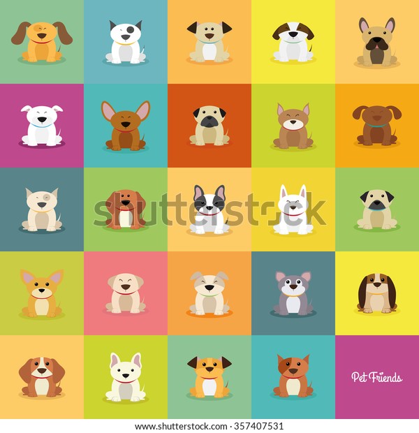 Abstract Cute Dogs On Special Background 库存矢量图（免版税）357407531 | Shutterstock