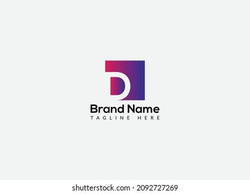 Abstract D Letter Modern Initial Lettermarks Stock Vector (Royalty Free ...