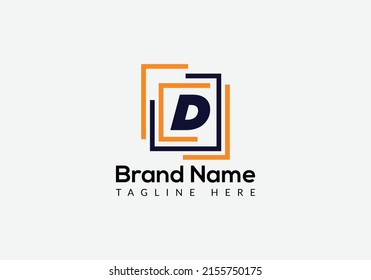 Abstract D Letter Modern Initial Logo Stock Vector (Royalty Free ...