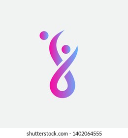 Abstract Dancing People Logo Design Stock Vector (Royalty Free ...