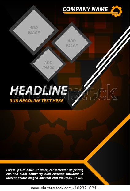 Abstract Dark Background Cover Page Orange Stock Vector (Royalty Free ...