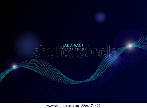 Abstract Dark Blue Wave Design Background Stock Vector (Royalty Free ...