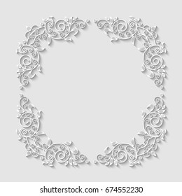 Abstract Decorative 3d Floral Frame Vector Stock Vector (Royalty Free ...
