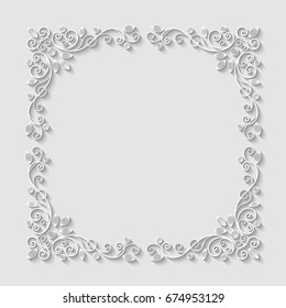 Abstract Decorative 3d Floral Frame Vector Stock Vector (Royalty Free ...
