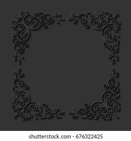 Abstract Decorative 3d Floral Frame Vector Stock Vector (Royalty Free ...