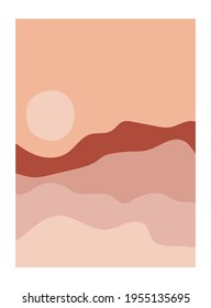 Abstract Desert Landscape Posters Modern Background Stock Vector ...