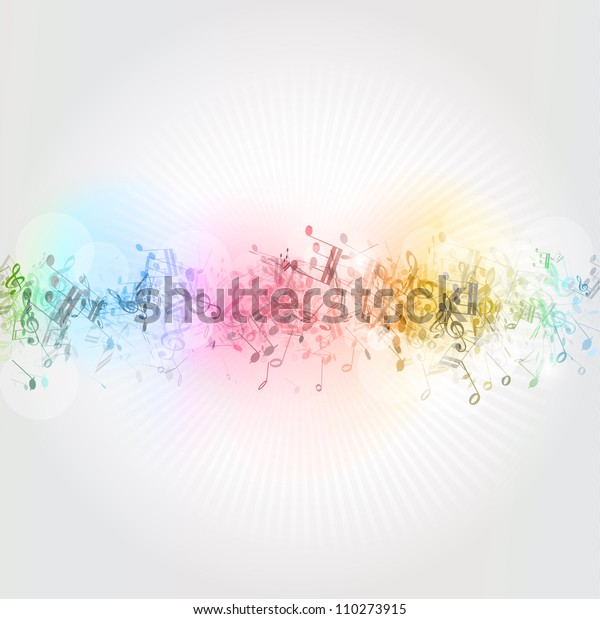 Abstract Design Background Colourful Music Notes Stock Vector (Royalty ...