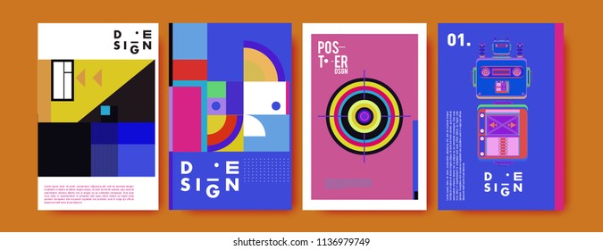 Abstract Colorful Collage Poster Design Template Stock Vector (Royalty ...