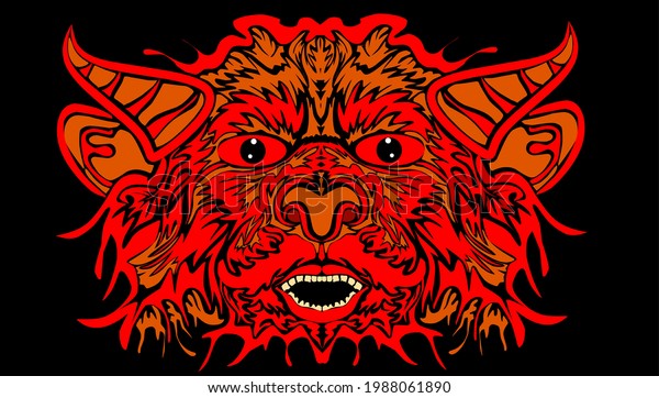 Abstract Design Demon Monster Illustration Art Stock Vector (Royalty ...