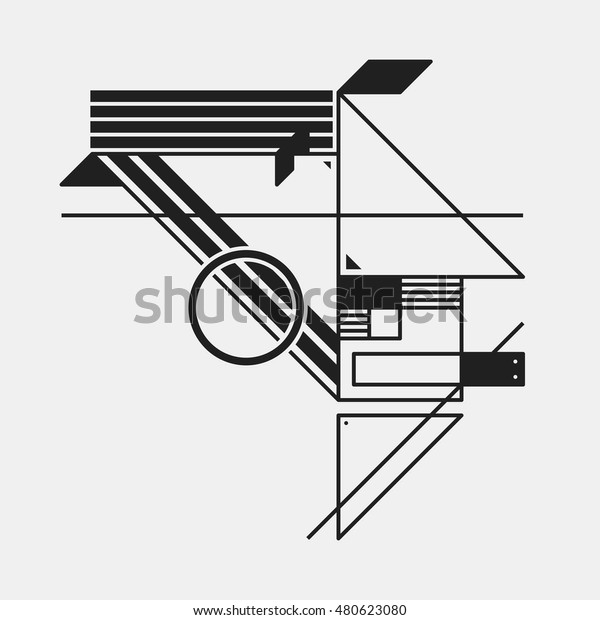 Abstract Design Element Constructivism Style Useful Stock Vector Royalty Free 480623080