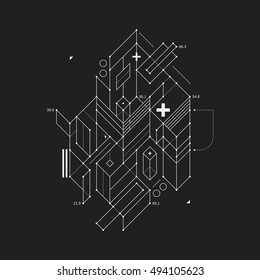 Abstract Design Element Draft Style On Stock Vector (Royalty Free ...