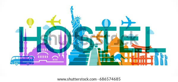 Abstract Design Famous Landmarks Vector Illustration Stock Vector ...