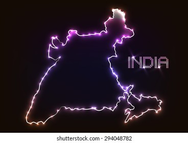 Abstract Design Light India Map Over Stock Vector (Royalty Free ...
