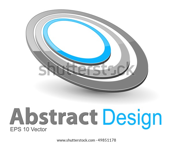 Abstract Design Symbol 3d Ellipses Grey Stock Vector (Royalty Free ...