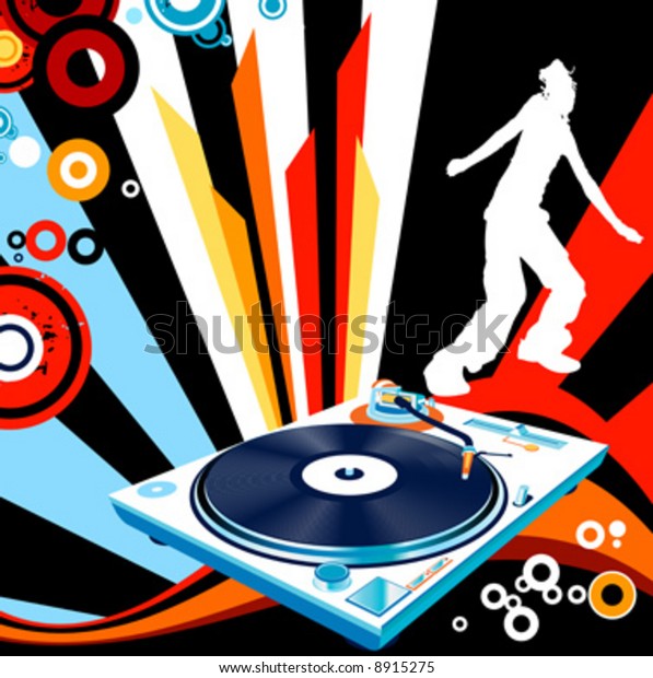 Abstract Design Turntable Silhouette Stock Vector (Royalty Free ...