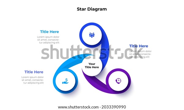 Abstract Diagram Divided Into 3 Segments Stock Vector (Royalty Free ...