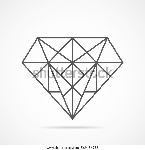 Abstract Diamond Icon Flat Style Vector Stock Vector (Royalty Free ...