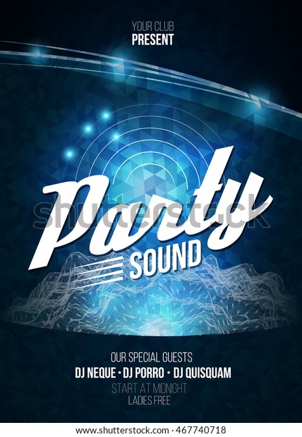 Abstract Digital Background Party Flyer Poster Stock Vector (Royalty ...