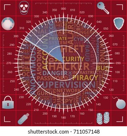 Abstract Hacker Radar Screen Green Shades Stock Vector (Royalty Free ...
