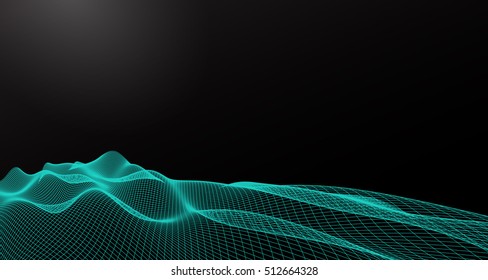 Abstract Digital Landscape Cyber Technology Backgroundvector Stock ...