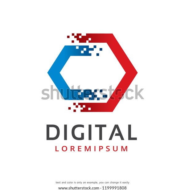 Abstract Digital Logo Template Design Vector Stock Vector (Royalty Free ...