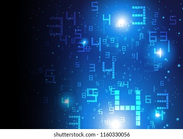 Futuristic Technology Background Digital Data Stream Stock Vector ...