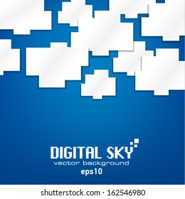 Abstract Digital Sky Blue Background Vector Stock Vector (Royalty Free ...